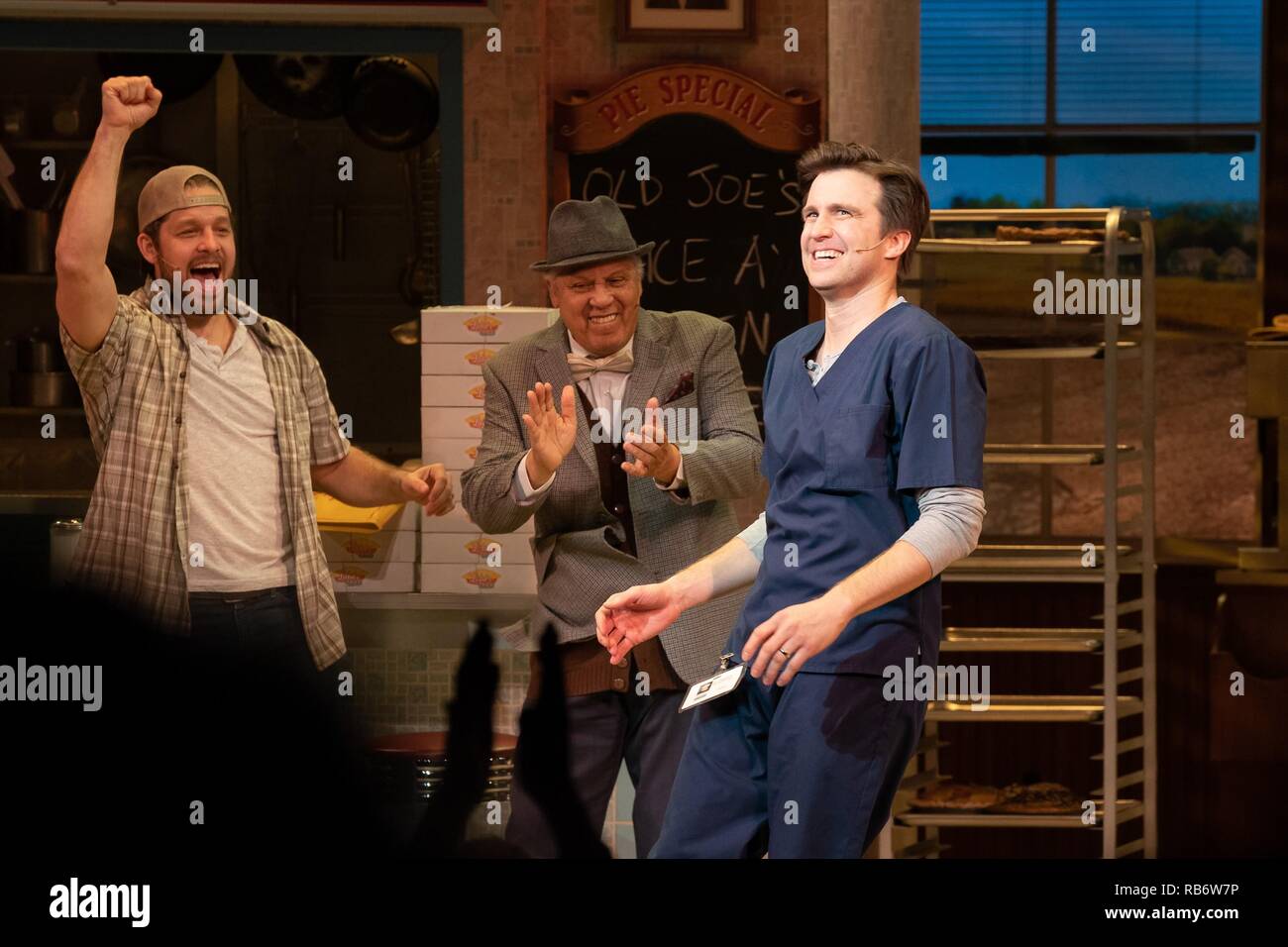Sara bareilles and gavin creel take waitress curtain call hi-res stock ...