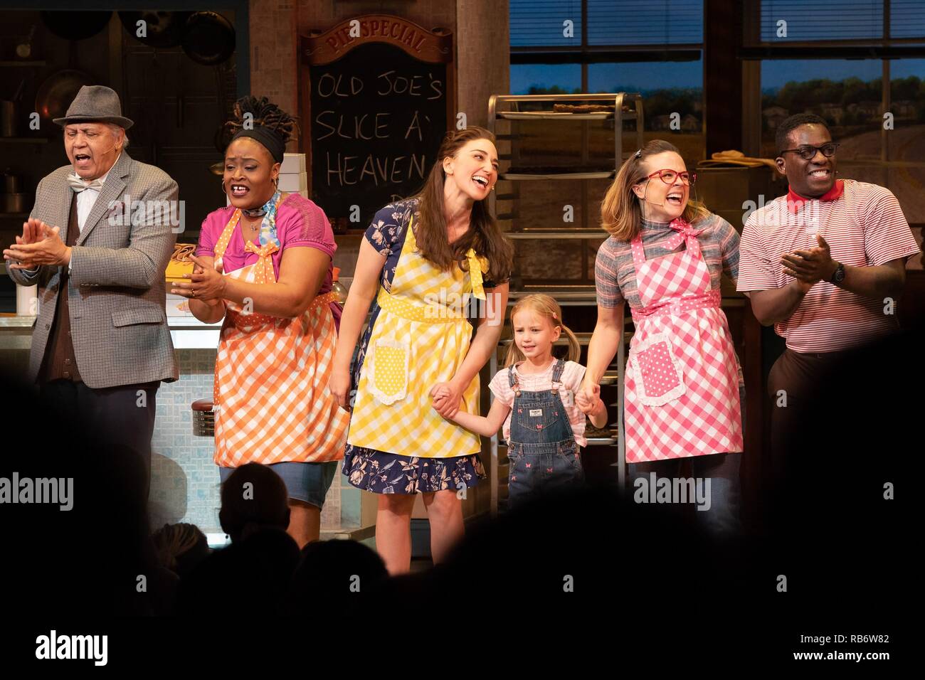 Sara bareilles and gavin creel take waitress curtain call hi-res stock ...