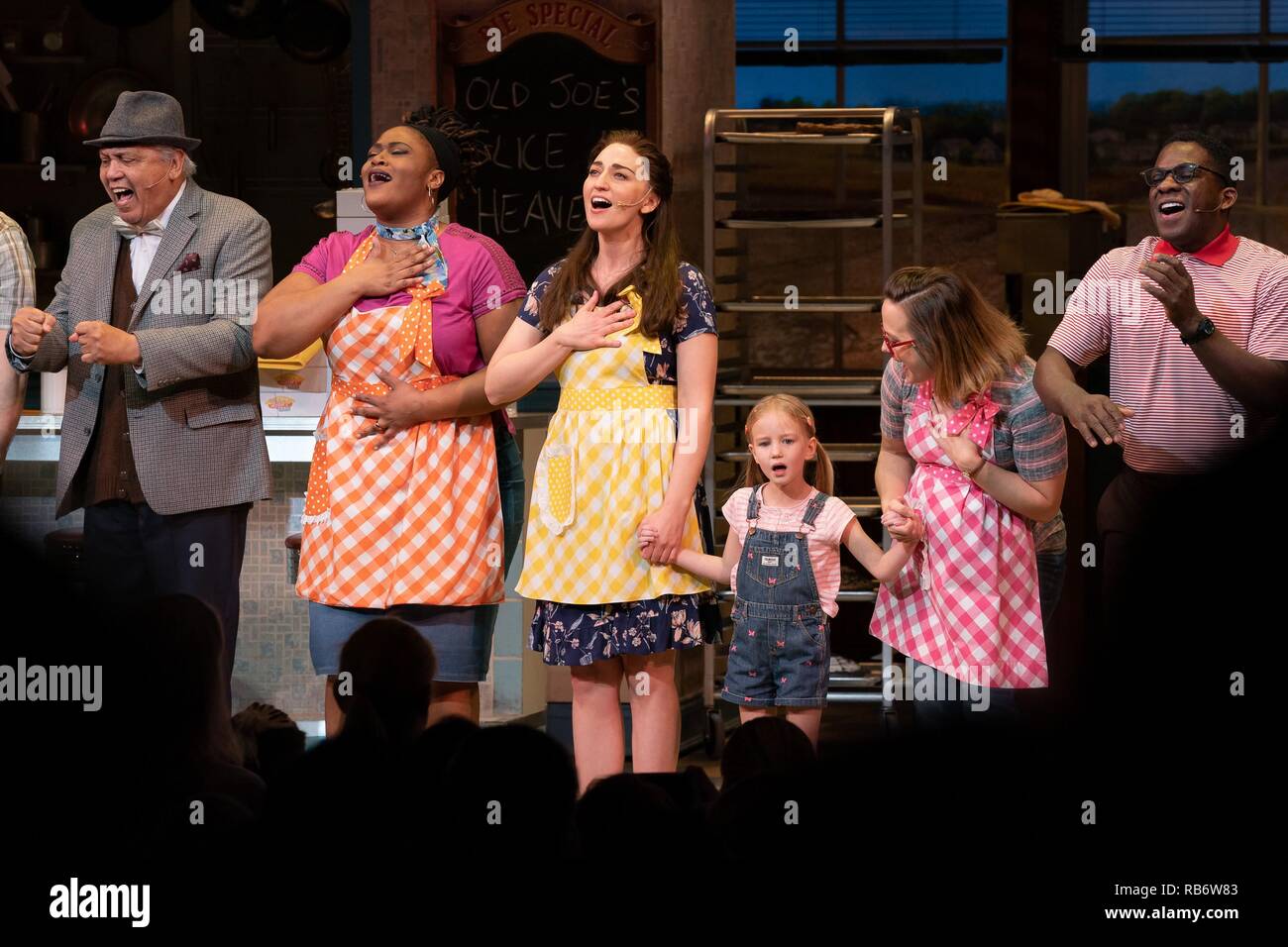 Sara bareilles and gavin creel take waitress curtain call hi-res stock ...