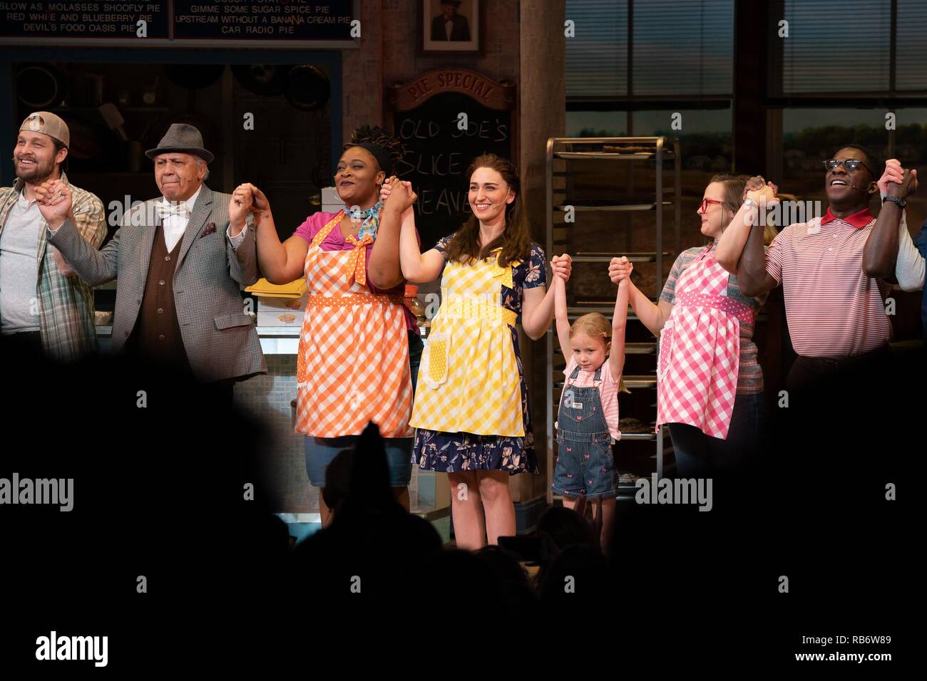 Sara bareilles and gavin creel take waitress curtain call hi-res stock ...