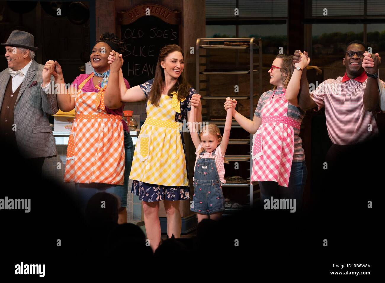 Sara bareilles and gavin creel take waitress curtain call hi-res stock ...