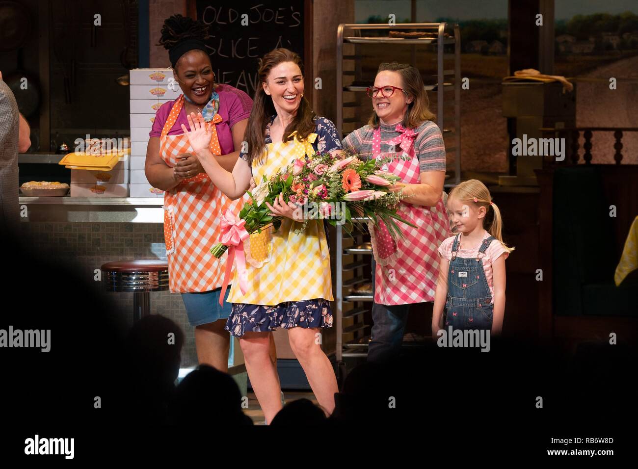 Sara bareilles and gavin creel take waitress curtain call hi-res stock ...