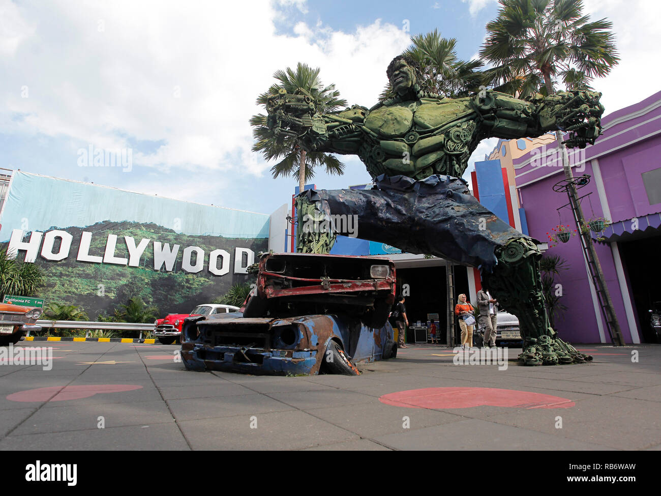 A hulk replica is seen at the Angkut Museum (Museum of Transportation ...