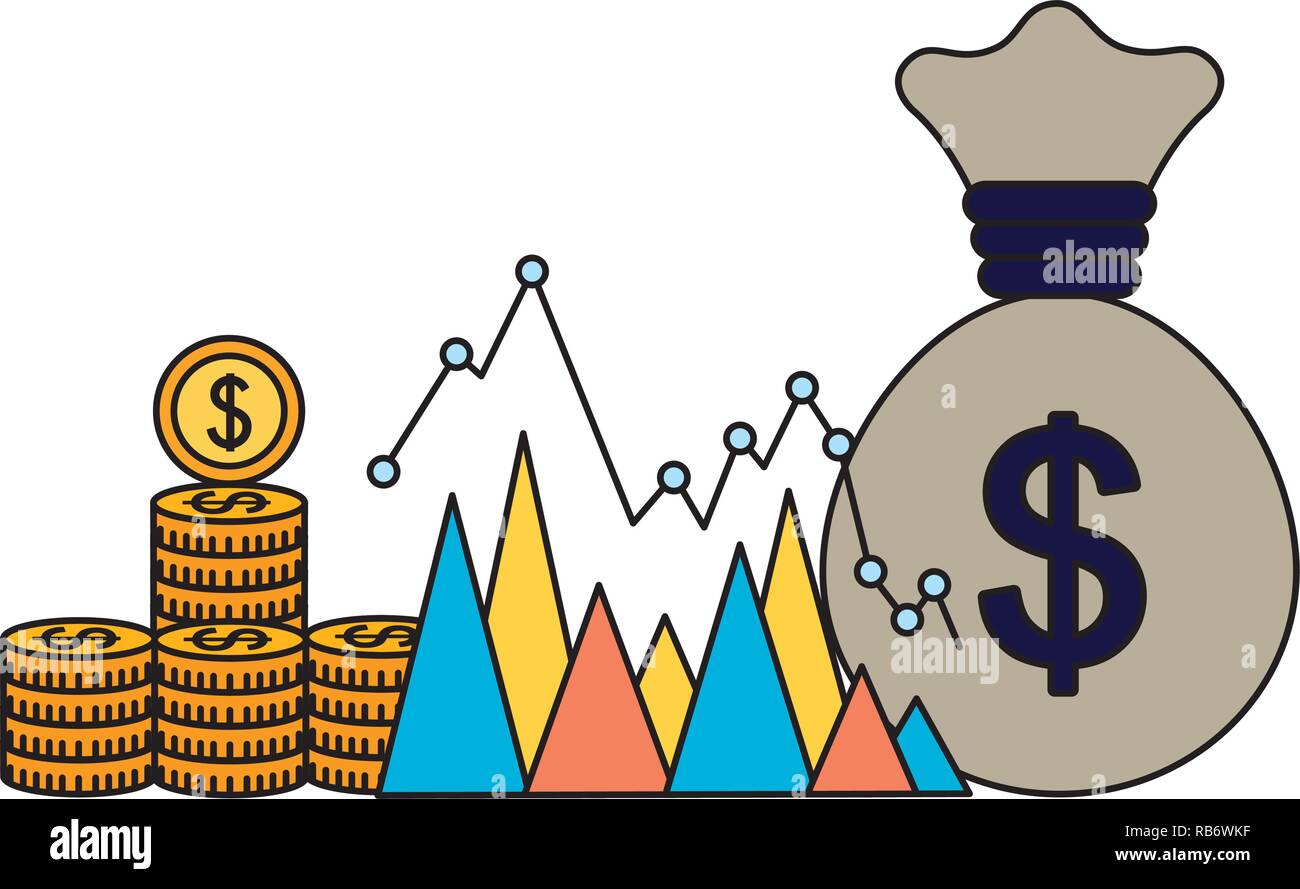 business money bag coins chart report Stock Vector Image & Art - Alamy