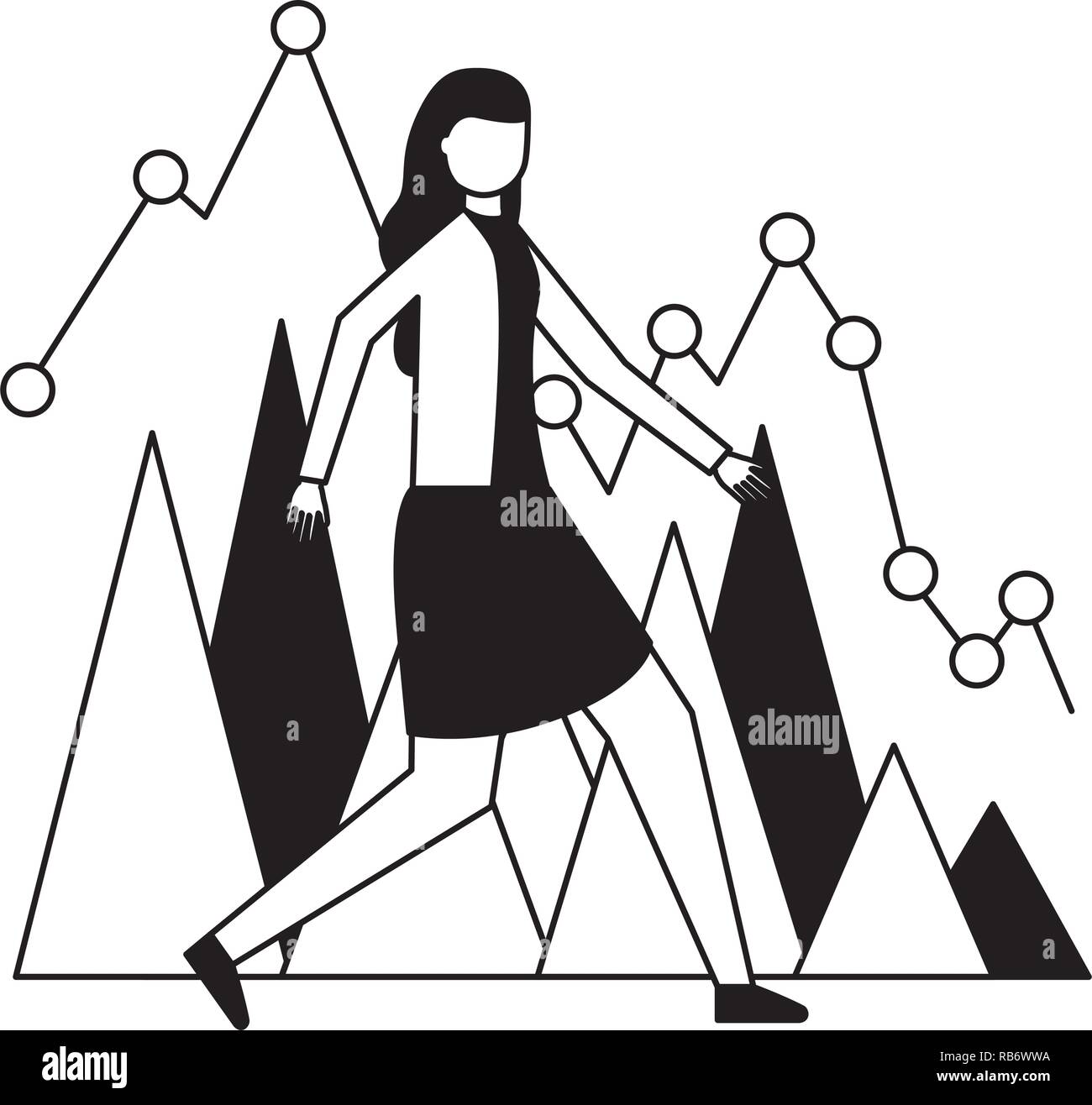 business woman chart report financial Stock Vector Image & Art - Alamy