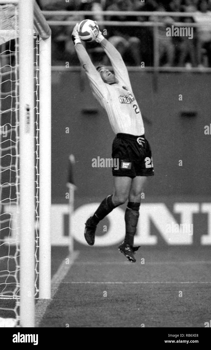 Revolutionâ€™s goaltender Walter Zenga makes the save in action at ...
