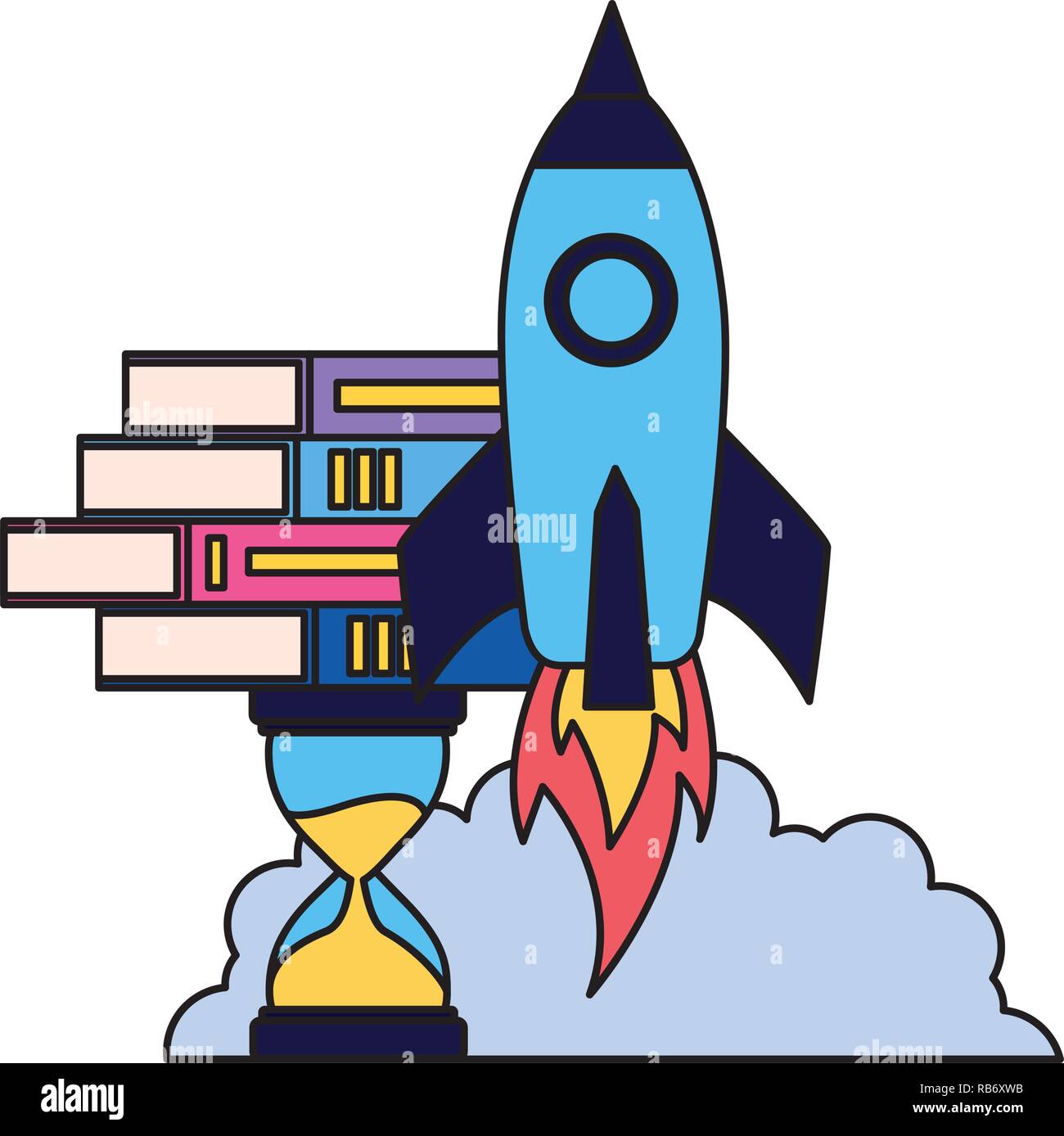 Paper rocket notebook school Stock Vector Images - Alamy