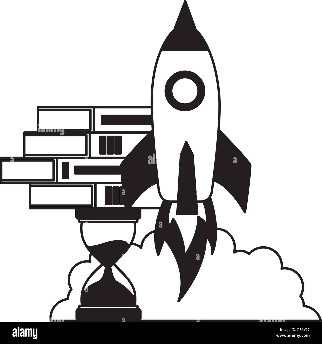 Paper rocket notebook school Stock Vector Images - Alamy