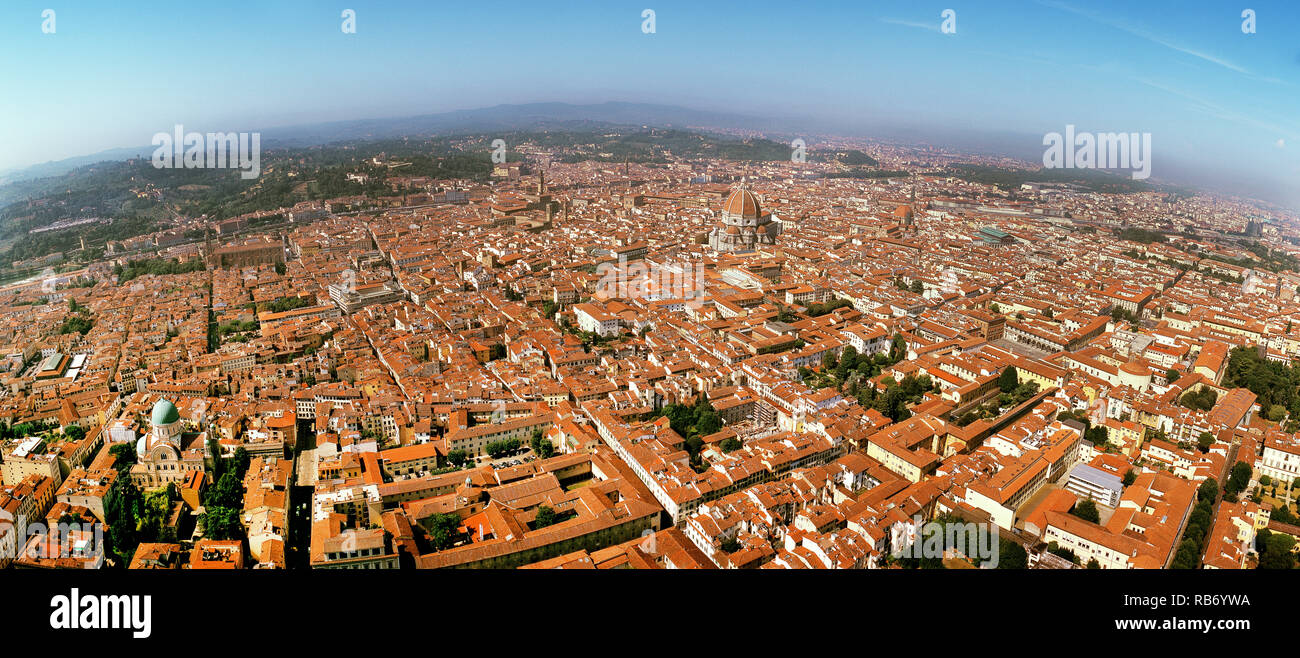 Aerial view of Florence, Italy, with in the morning light with Ponte ...
