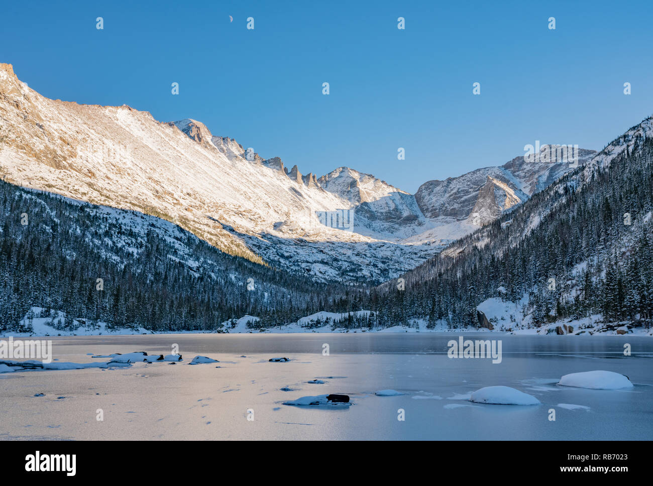 Hiking Trail to a Frozen lake Beneath "The Spearhead" In Glacier Gorge ...