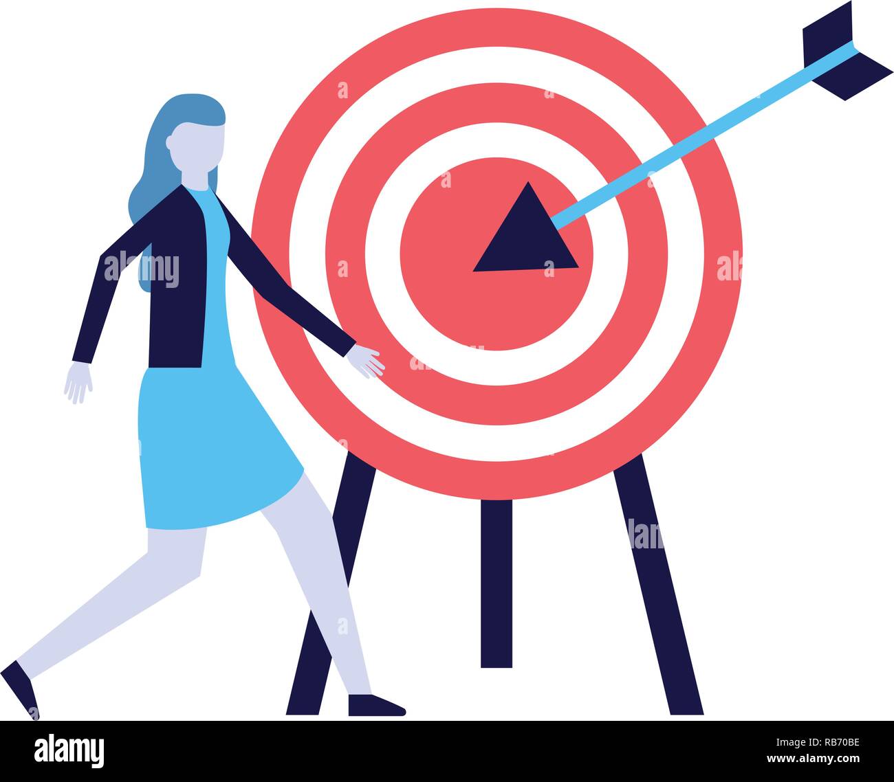 business woman and target arrow strategy Stock Vector Image & Art - Alamy