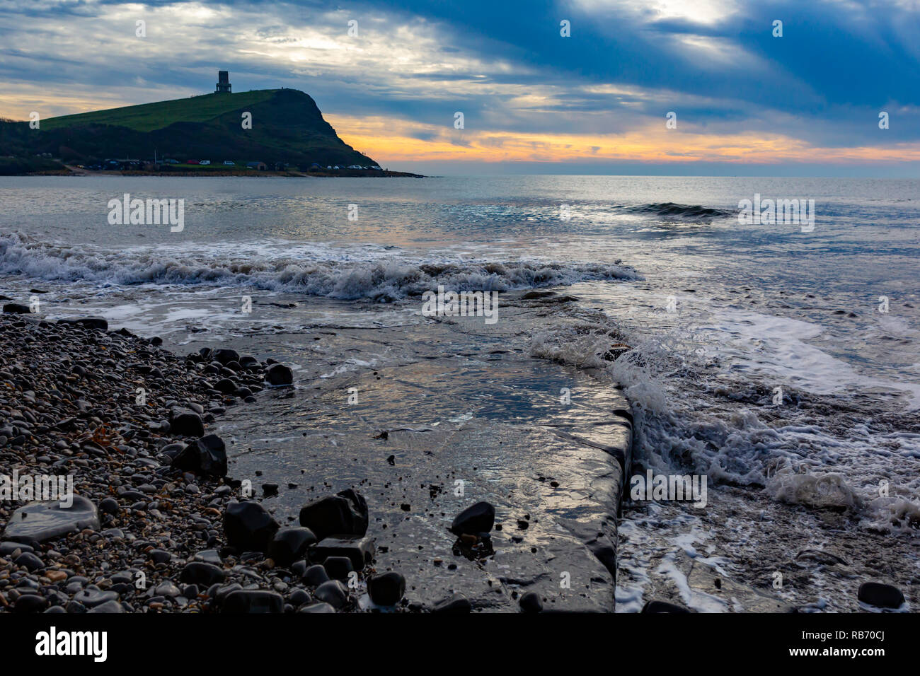 Landscape photograph on Kimmeridge bay beach from the washing ledge ...