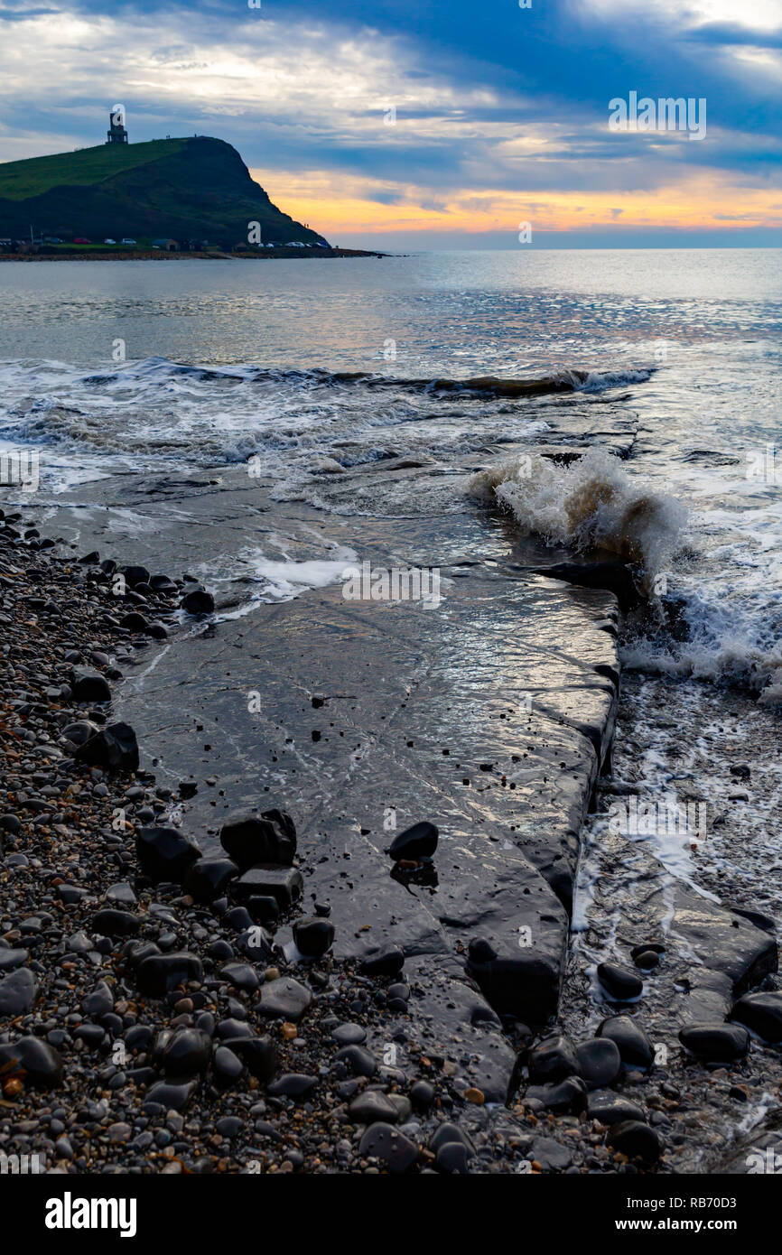Landscape photograph in portrait orientation on Kimmeridge beach ...