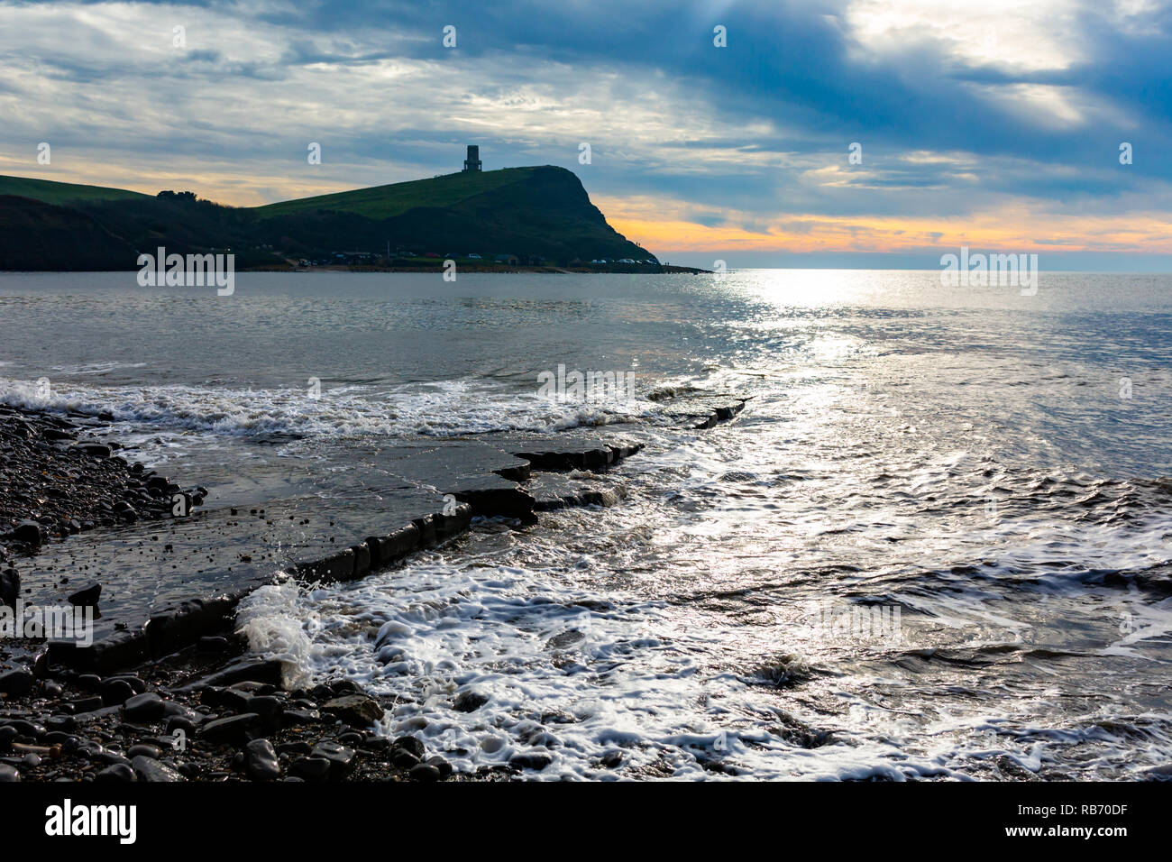 Landscape photograph on Kimmeridge bay beach from the washing ledge ...