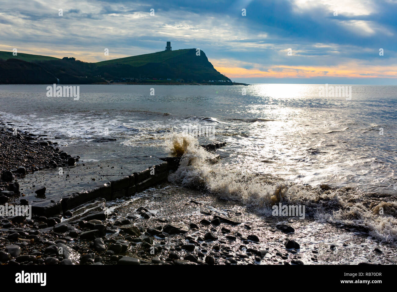 Landscape photograph on Kimmeridge beach looking out upon washing ledge ...