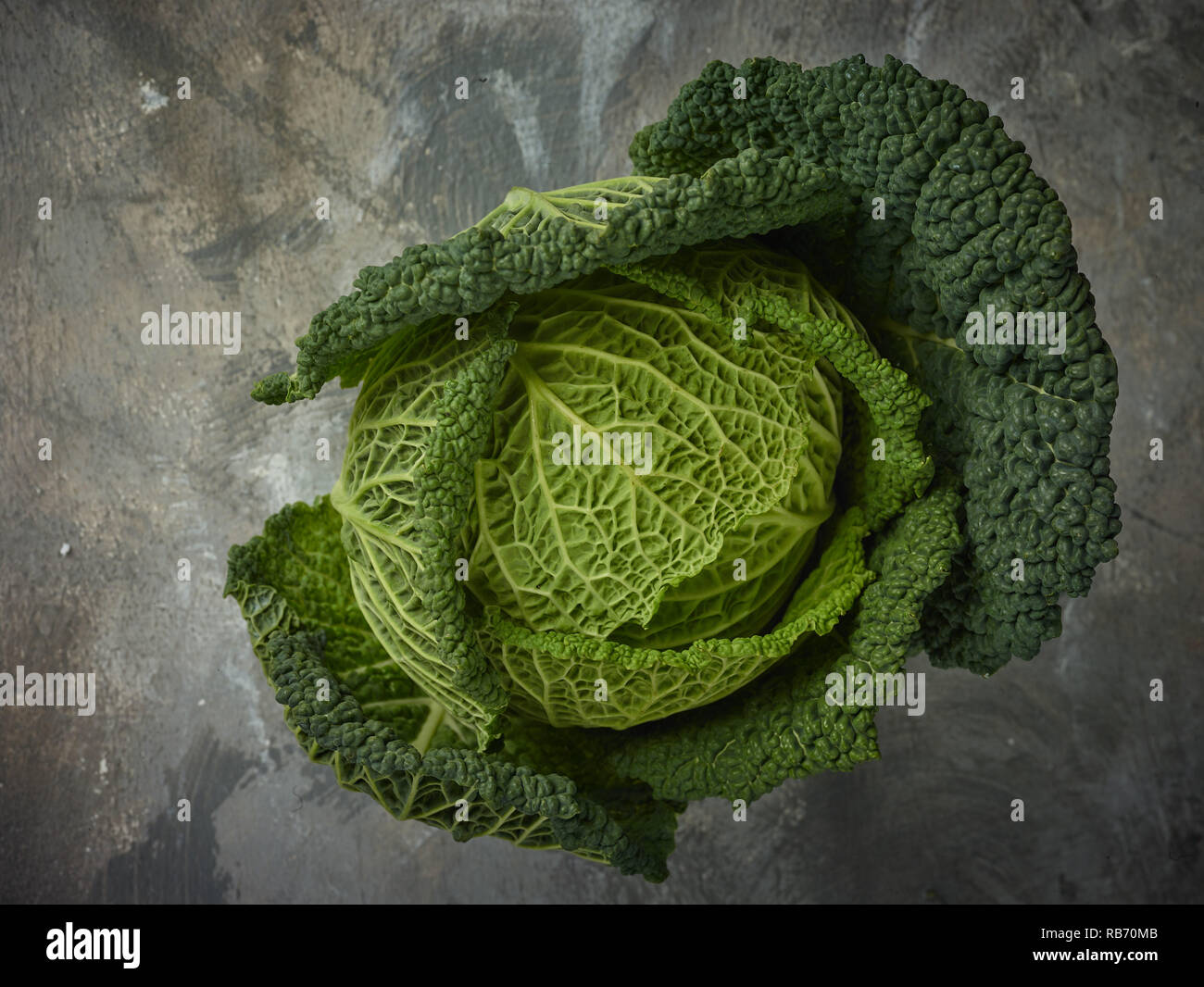 Savoy cabbage close-up vegetable food photograph showing structure and ...