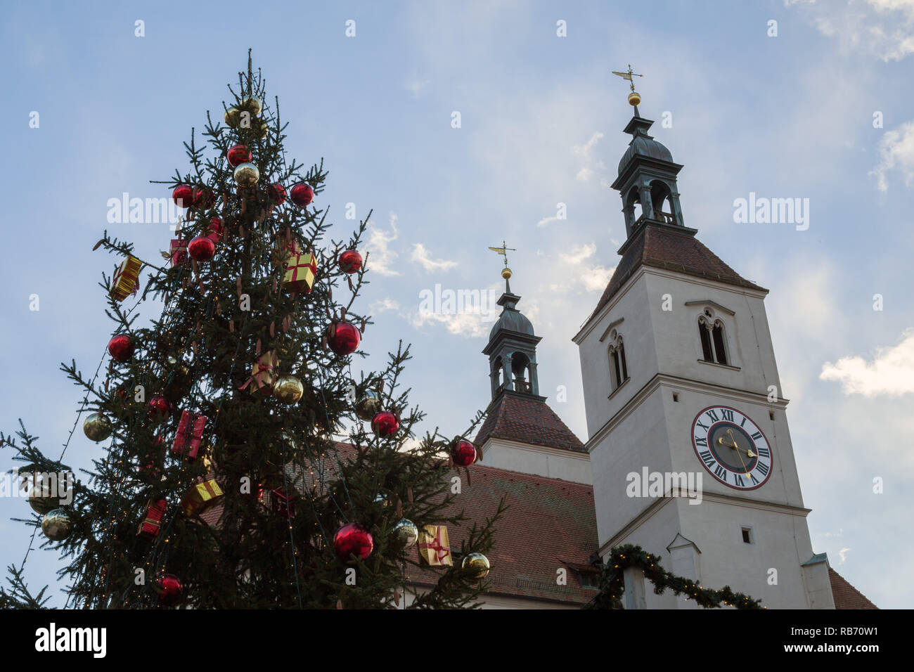 Regensburg clock tower hi-res stock photography and images - Alamy