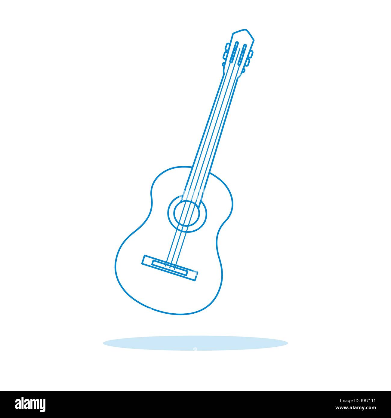 Vector illustration with guitar. Acoustic guitar. String musical ...
