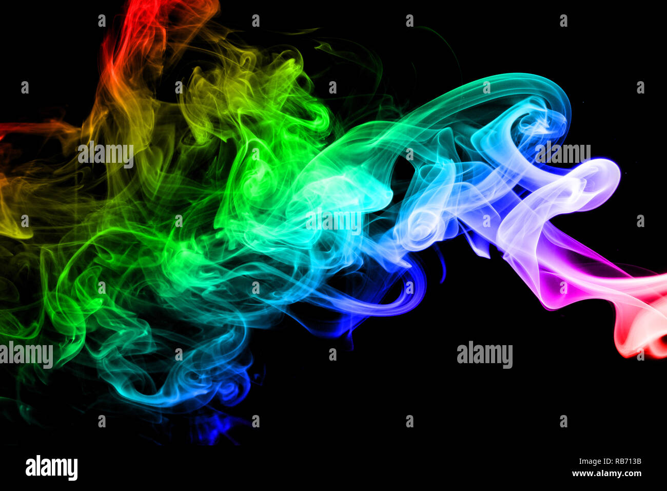 Abstract rainbow smoke background Stock Photo - Alamy