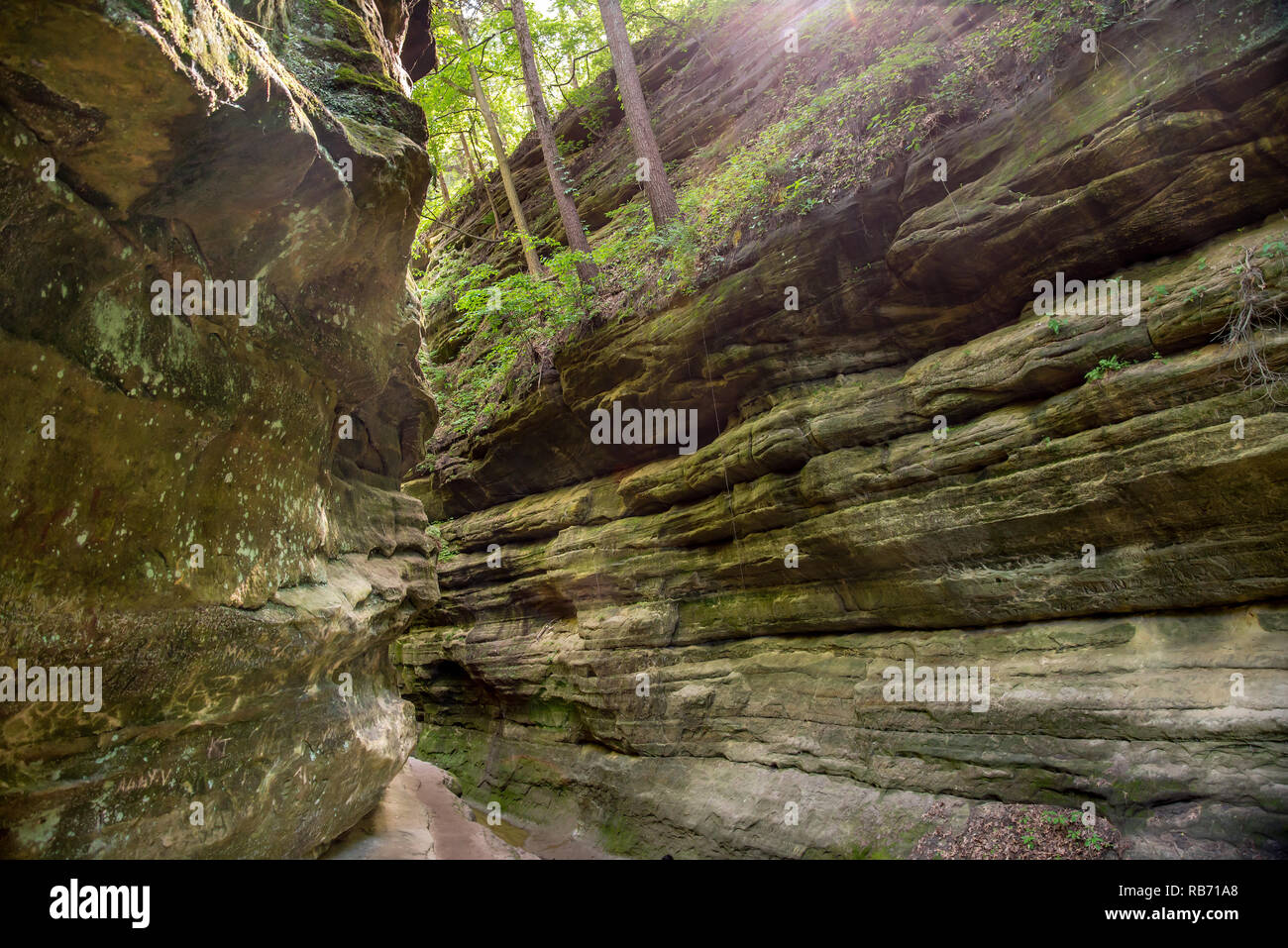 Rock formations with intentional flare Stock Photo - Alamy
