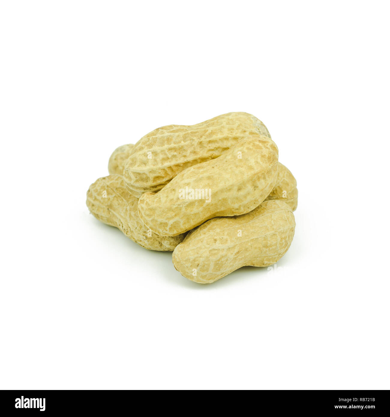 Arranged peanuts peeled and isolated on white background Stock Photo ...
