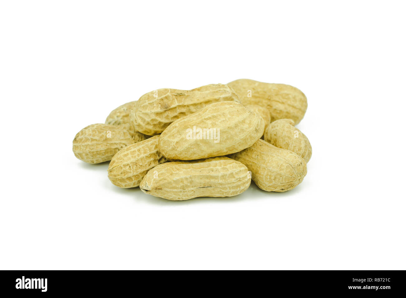 Arranged peanuts peeled and isolated on white background Stock Photo ...