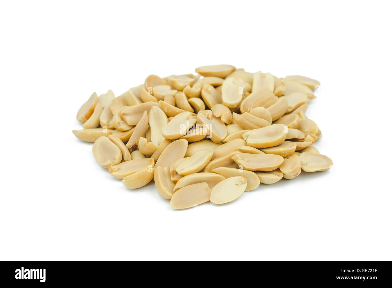 Arranged peanuts peeled and isolated on white background Stock Photo ...