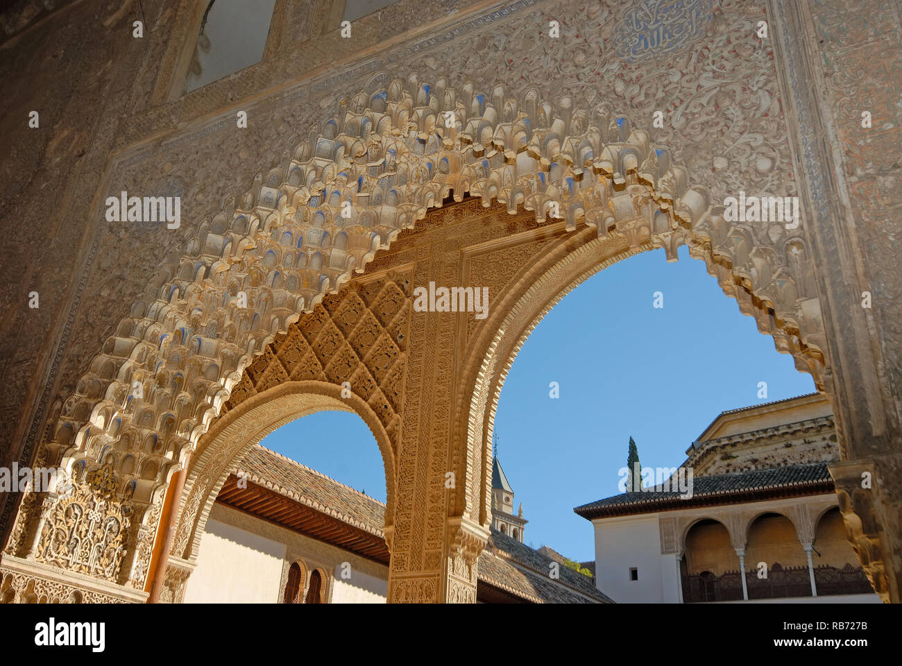 Arches of entrance into Alhambra palace, GRANADA, SPAIN Stock Photo - Alamy