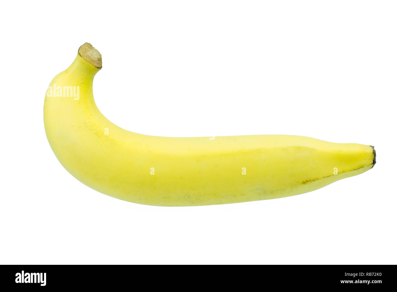 Single banana against white background Stock Photo - Alamy