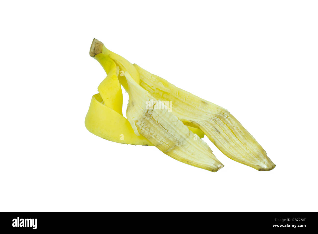 Banana peel on white background close up Stock Photo - Alamy