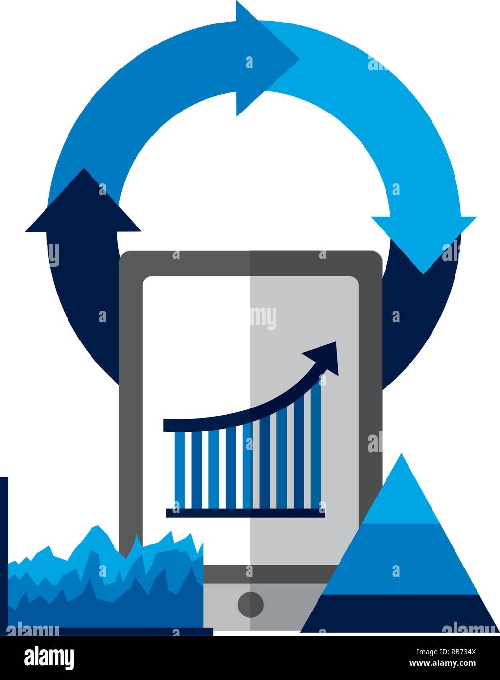 mobile chart diagram finance business Stock Vector Image & Art - Alamy