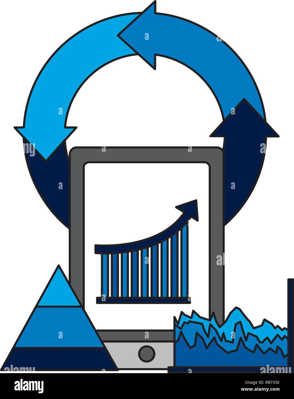 mobile chart diagram finance business Stock Vector Image & Art - Alamy