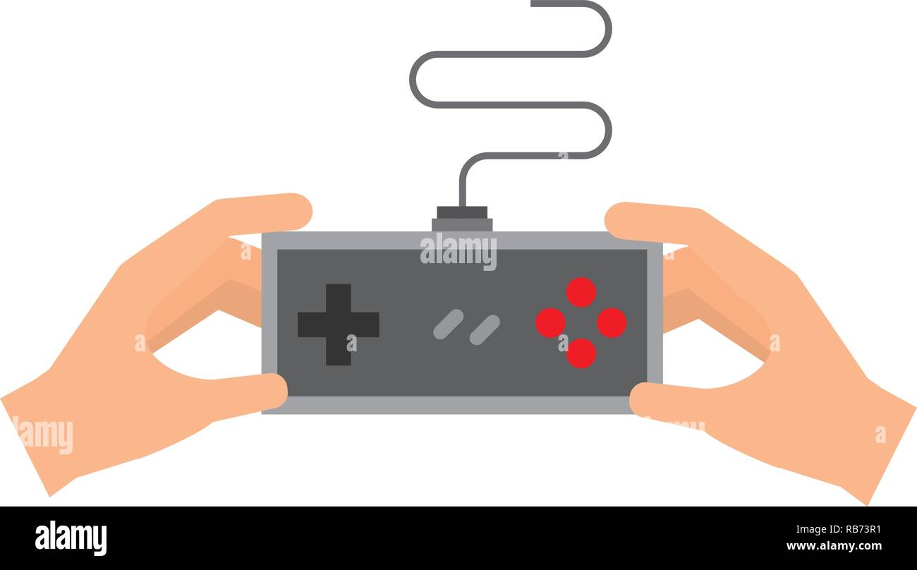 Hand holding video game controller Cut Out Stock Images & Pictures - Alamy