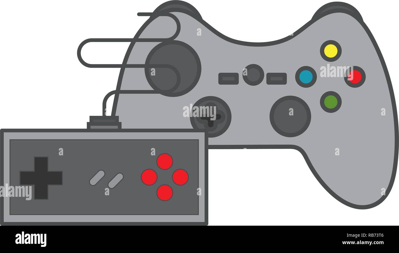 Two button game pad Stock Vector Images - Alamy