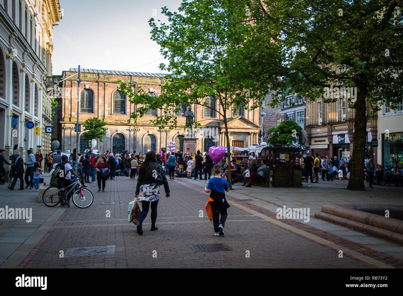 St anns square manchester after the arena bomb Stock Photo - Alamy