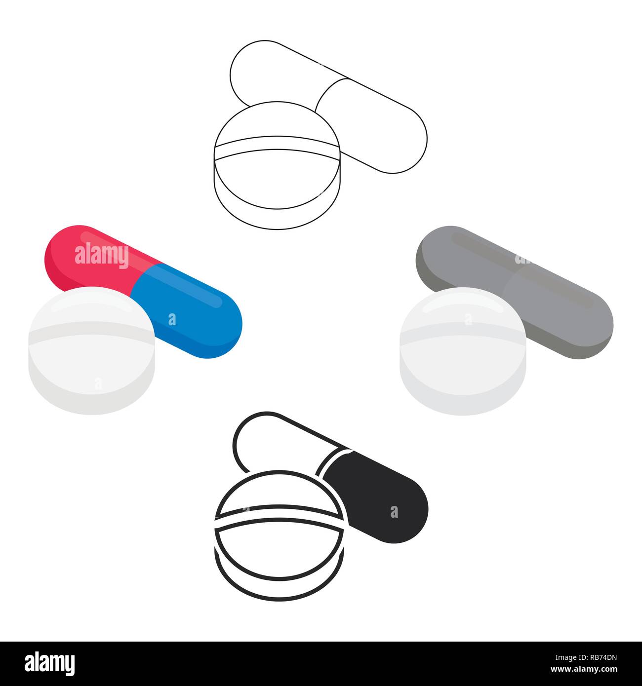 Pill icon cartoon. Single medicine icon from the big medical ...
