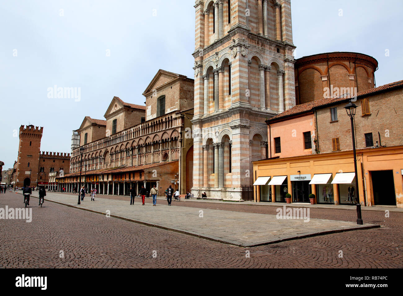 Historic buildings in Piazza Trento Trieste in Ferrara Stock Photo - Alamy