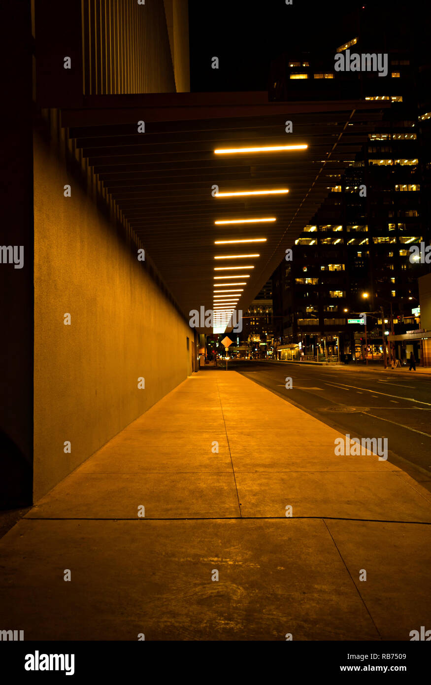 Sidewalk street, city night Stock Photo - Alamy