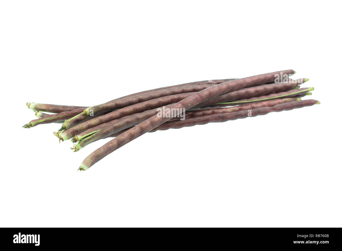 purple yardlong bean isolated on white background Stock Photo - Alamy