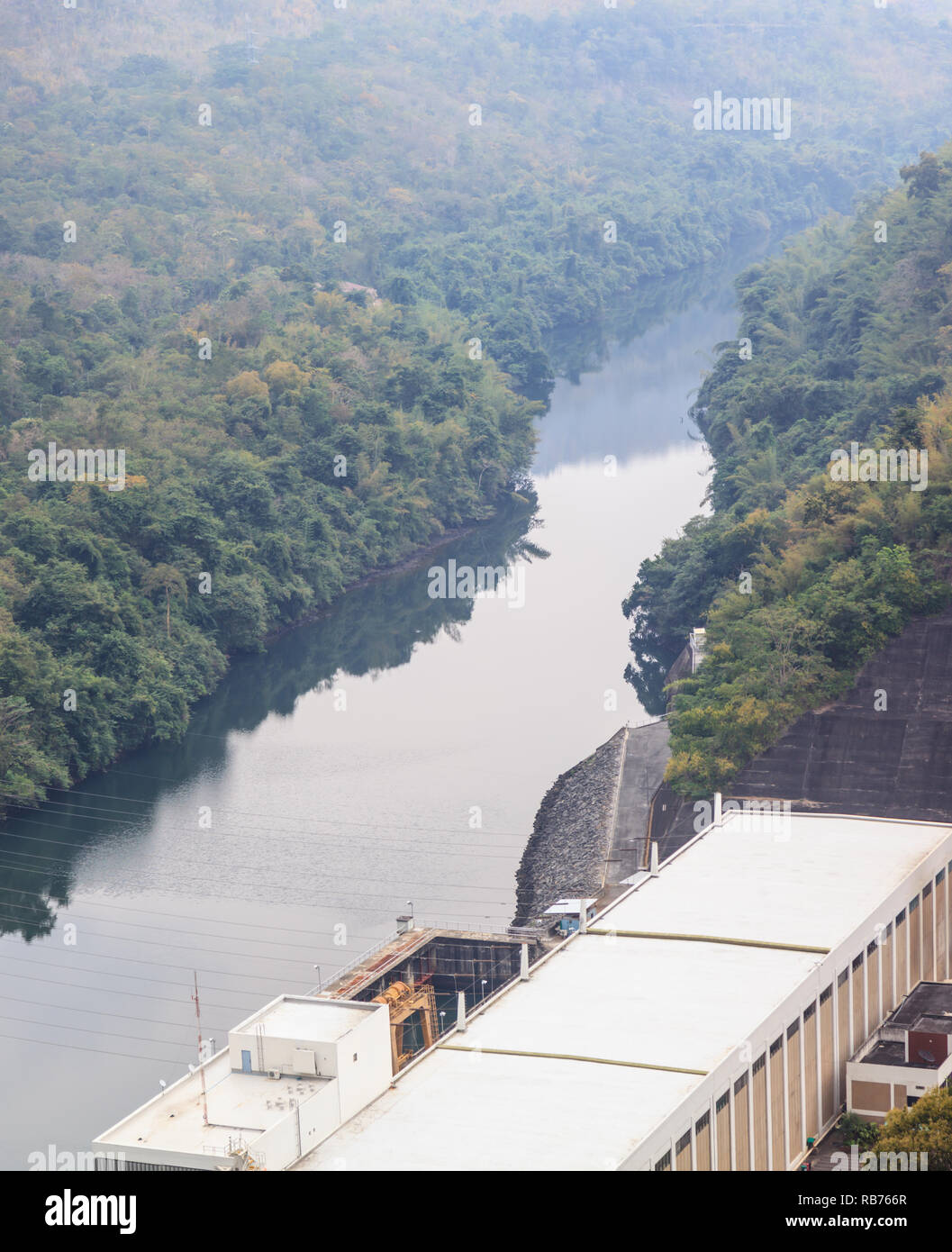 Srinagarind Dam, embankment dam with power station built for river ...