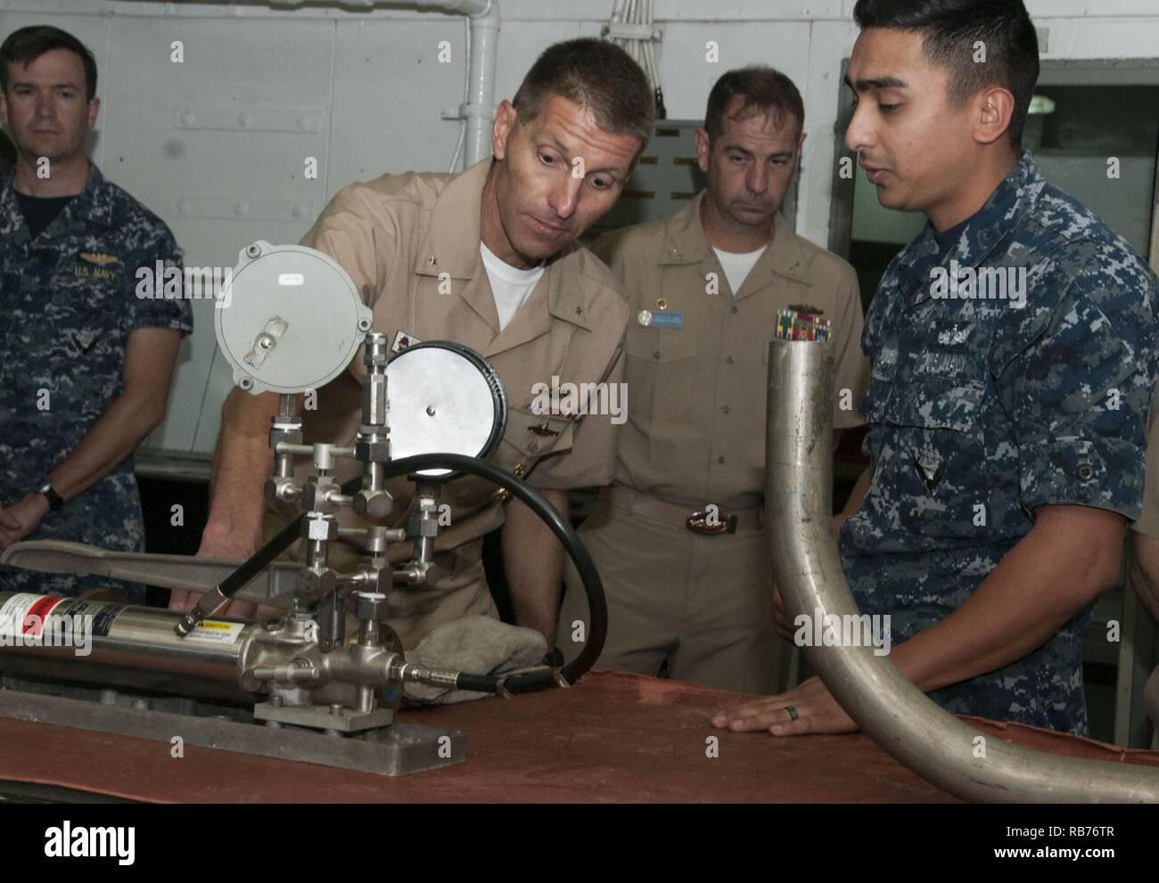 APRA HARBOR, Guam (DEC 12, 2016) – Sailors aboard submarine tender USS ...