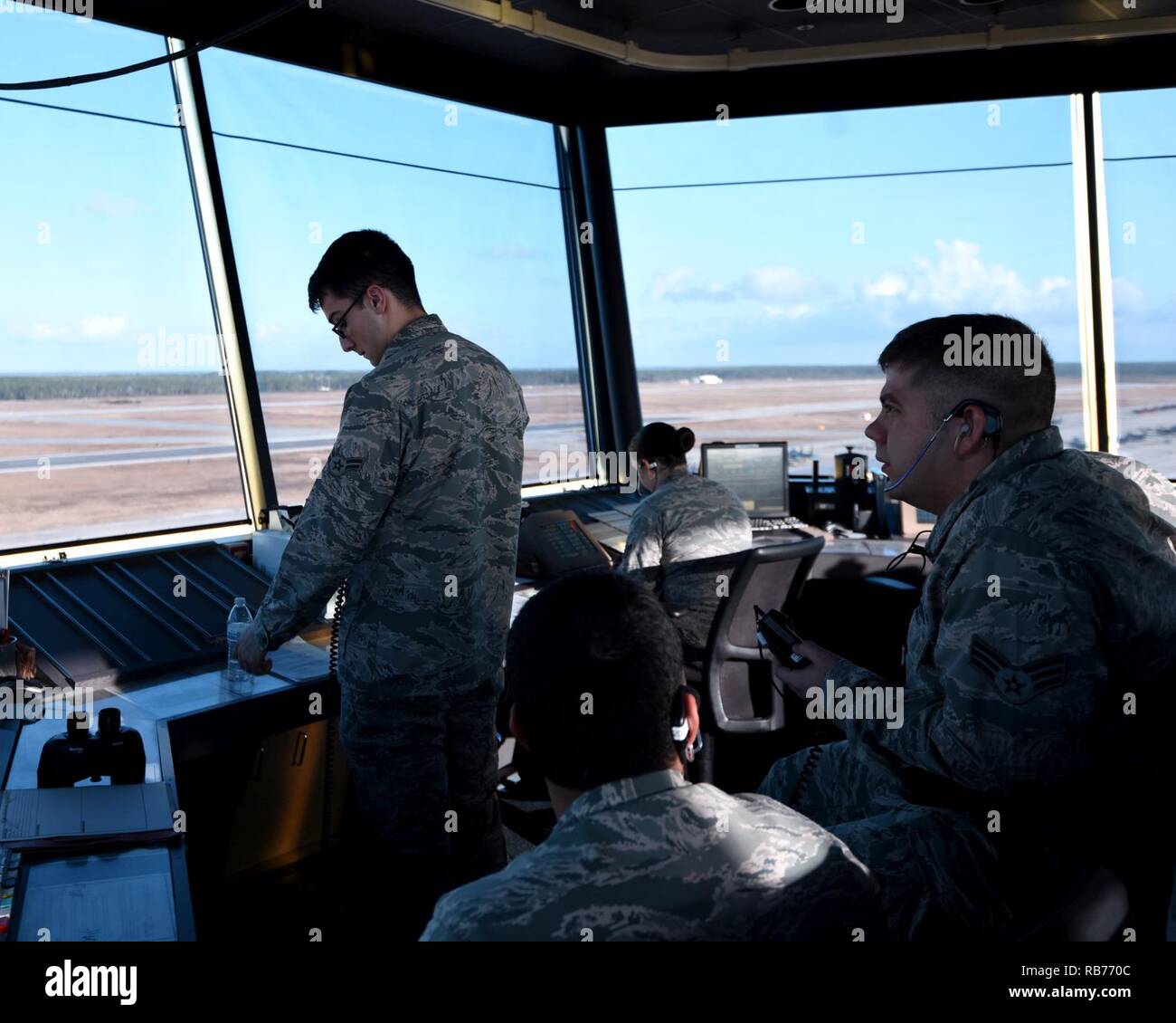 U.S. Air Force air traffic controllers from the 325th Operations ...
