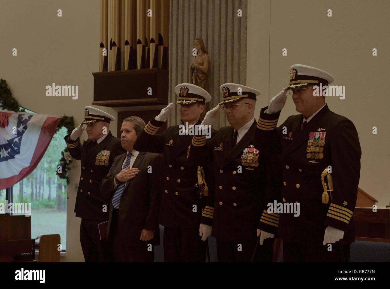 KINGS BAY, Ga. – From the left: Cmdr. Ted Fanning, chaplain; Rear Adm ...