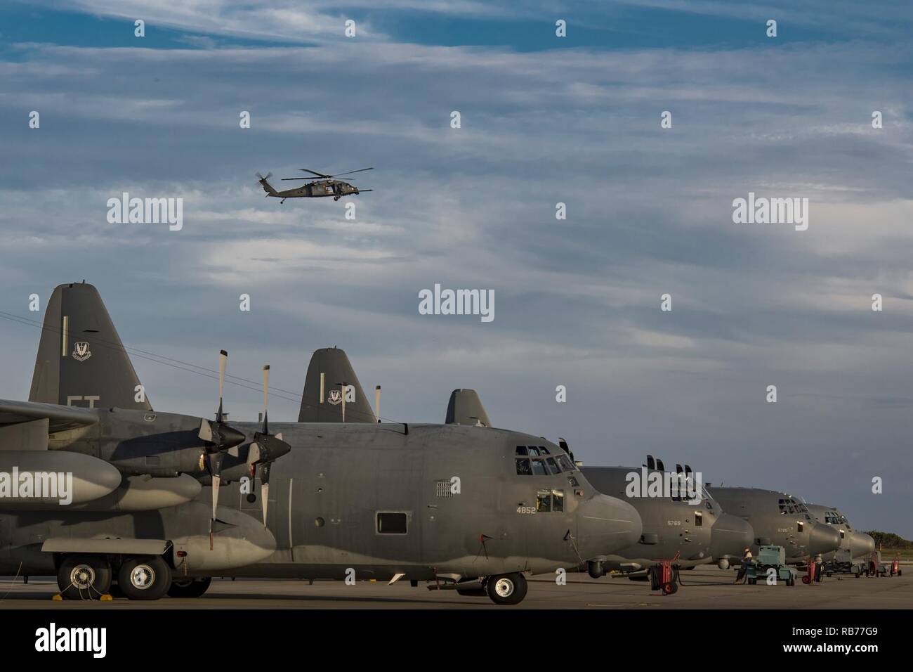 An HH-60G Pave Hawk from the 41st Rescue Squadron flies over the ...