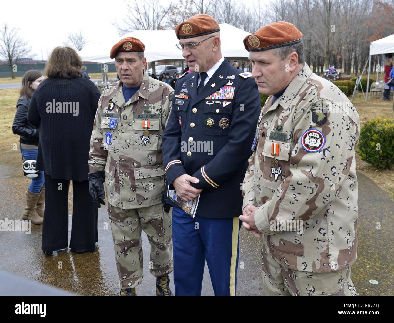 U.S. Army retired Sgt. 1st Class Joseph Casper, left, an infantryman ...