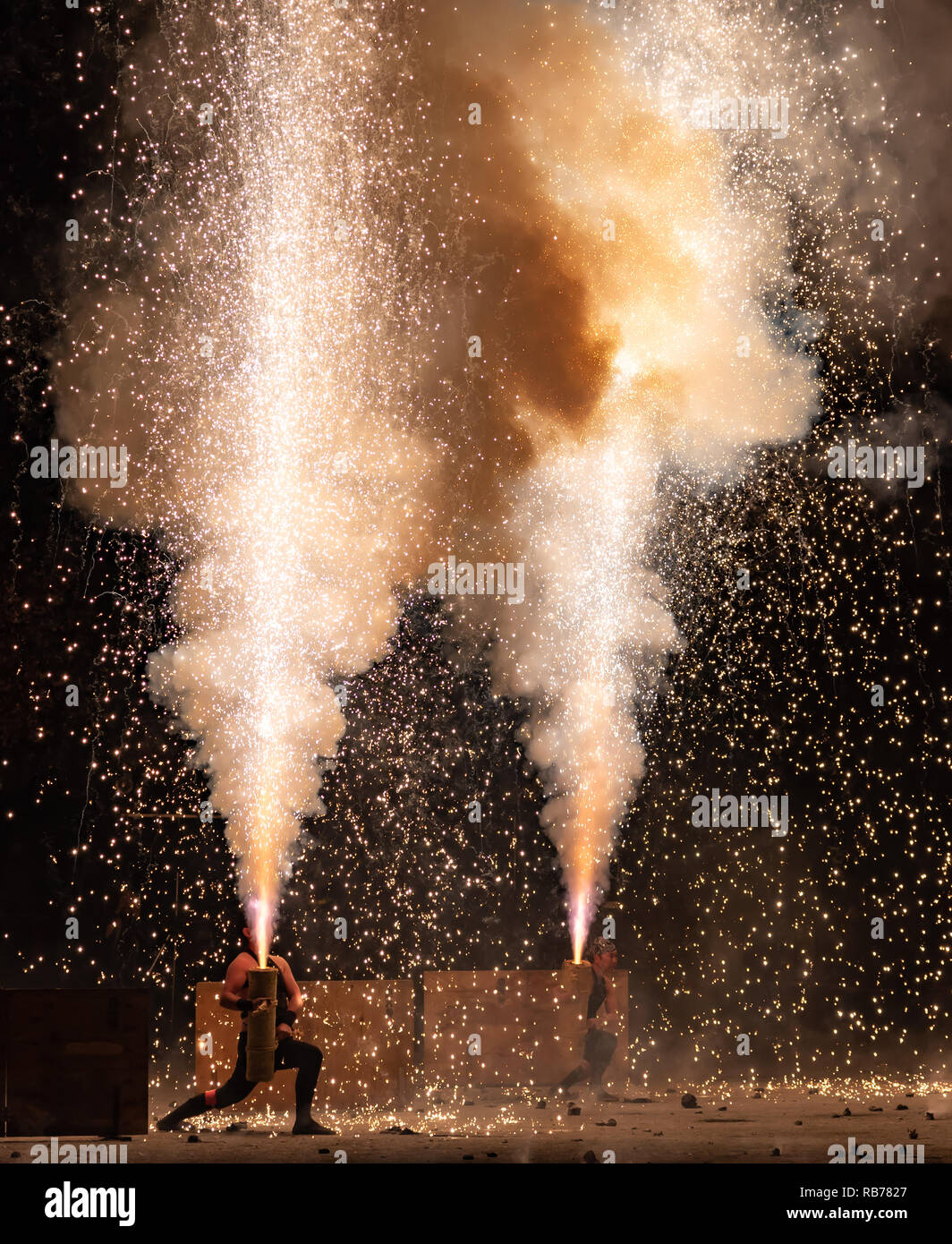 Tezutsu Hanabi [ hand-held Fireworks Festival ] in Shizuoka Festival ...