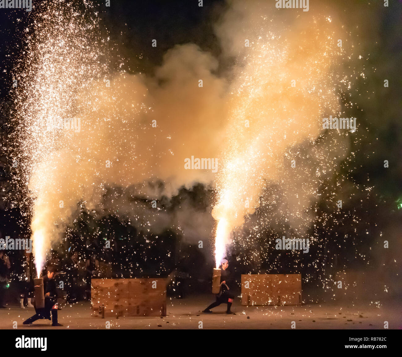 Tezutsu Hanabi [ hand-held Fireworks Festival ] in Shizuoka Festival ...