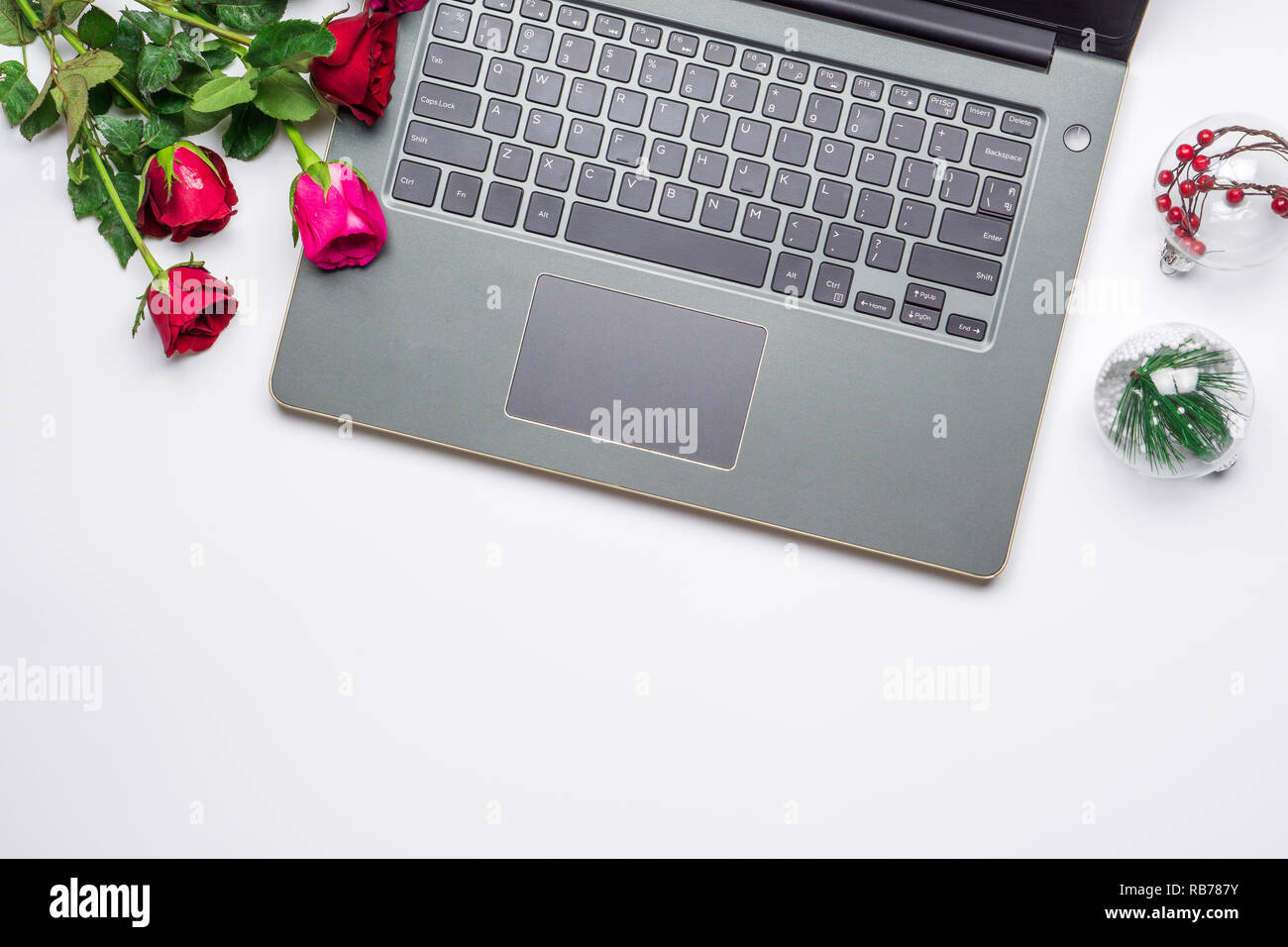 Red Rose On Laptop Computer High Resolution Stock Photography and ...