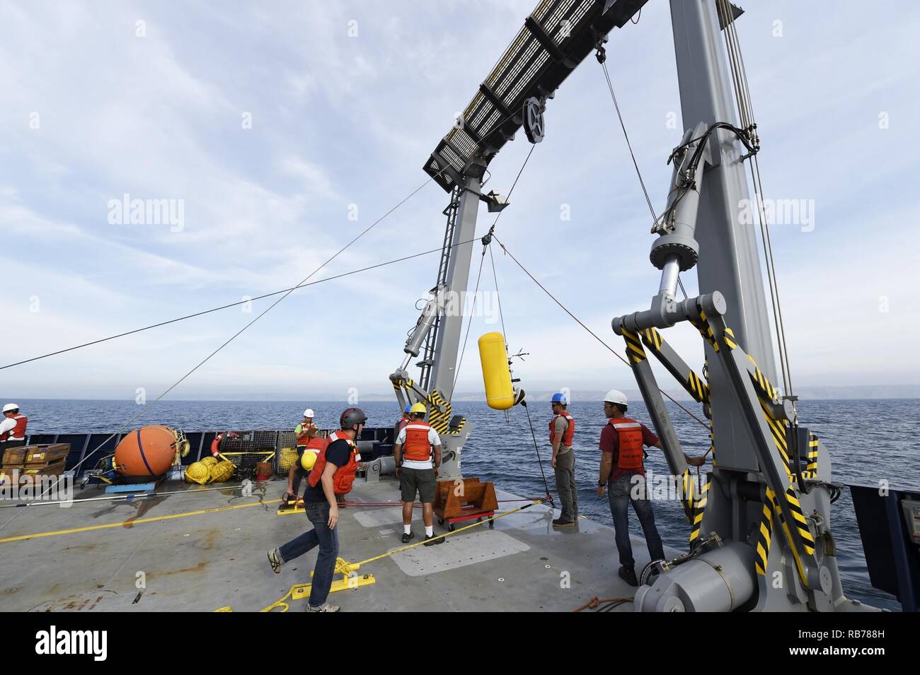 PACIFIC OCEAN (Dec. 14, 2016) Crew members aboard the Auxiliary General ...
