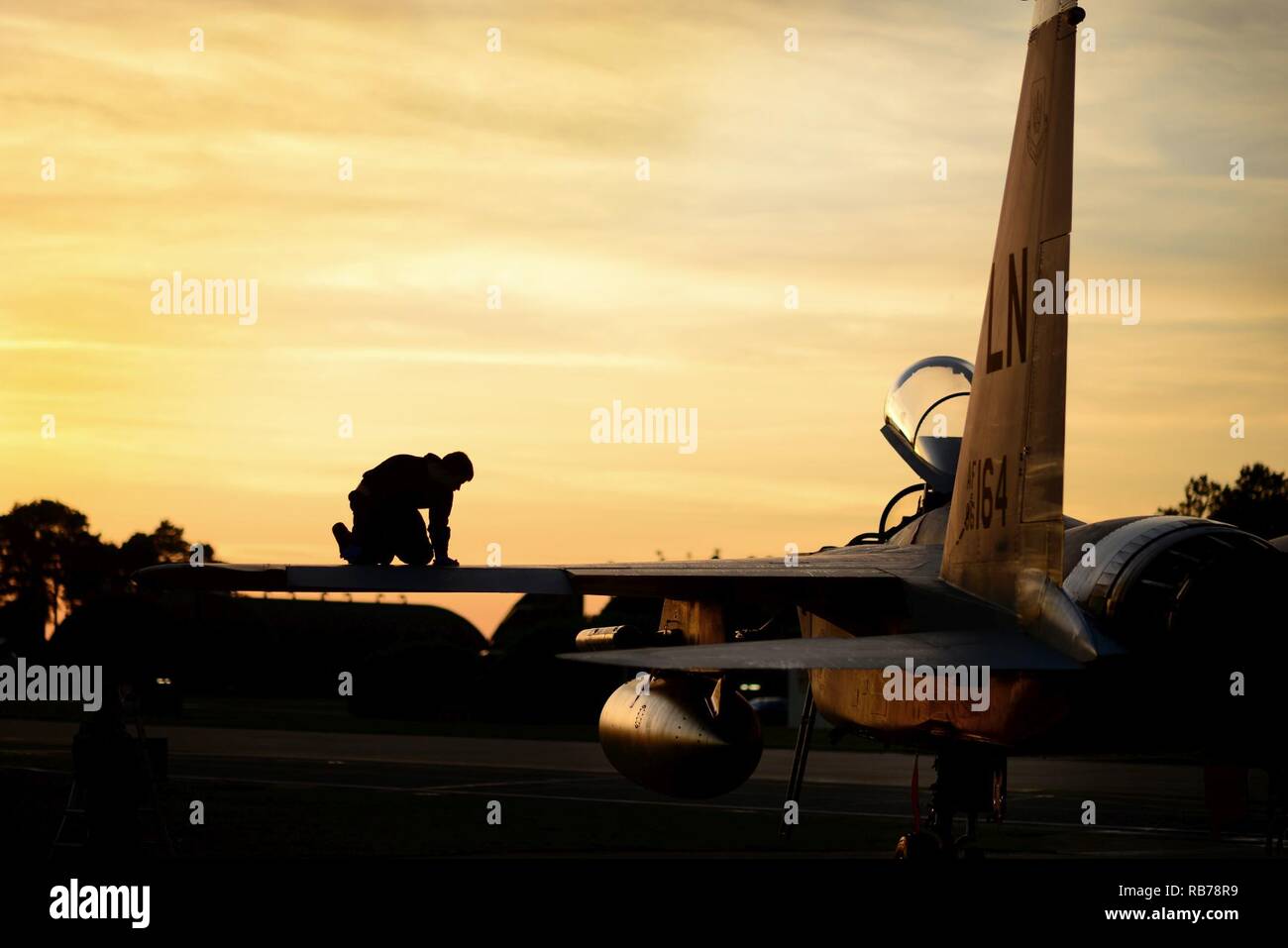 An Airman from the 48th Aircraft Maintenance Squadron conducts a pre ...